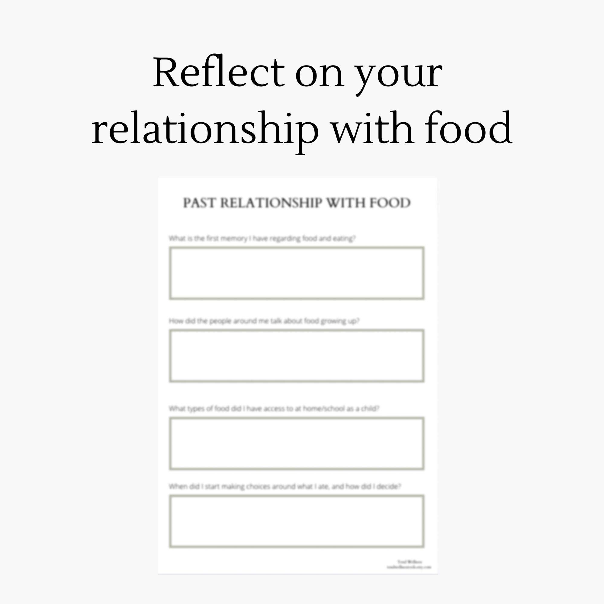 Printable Food Freedom Workbook, Food Diary, Mental Health Journal ...