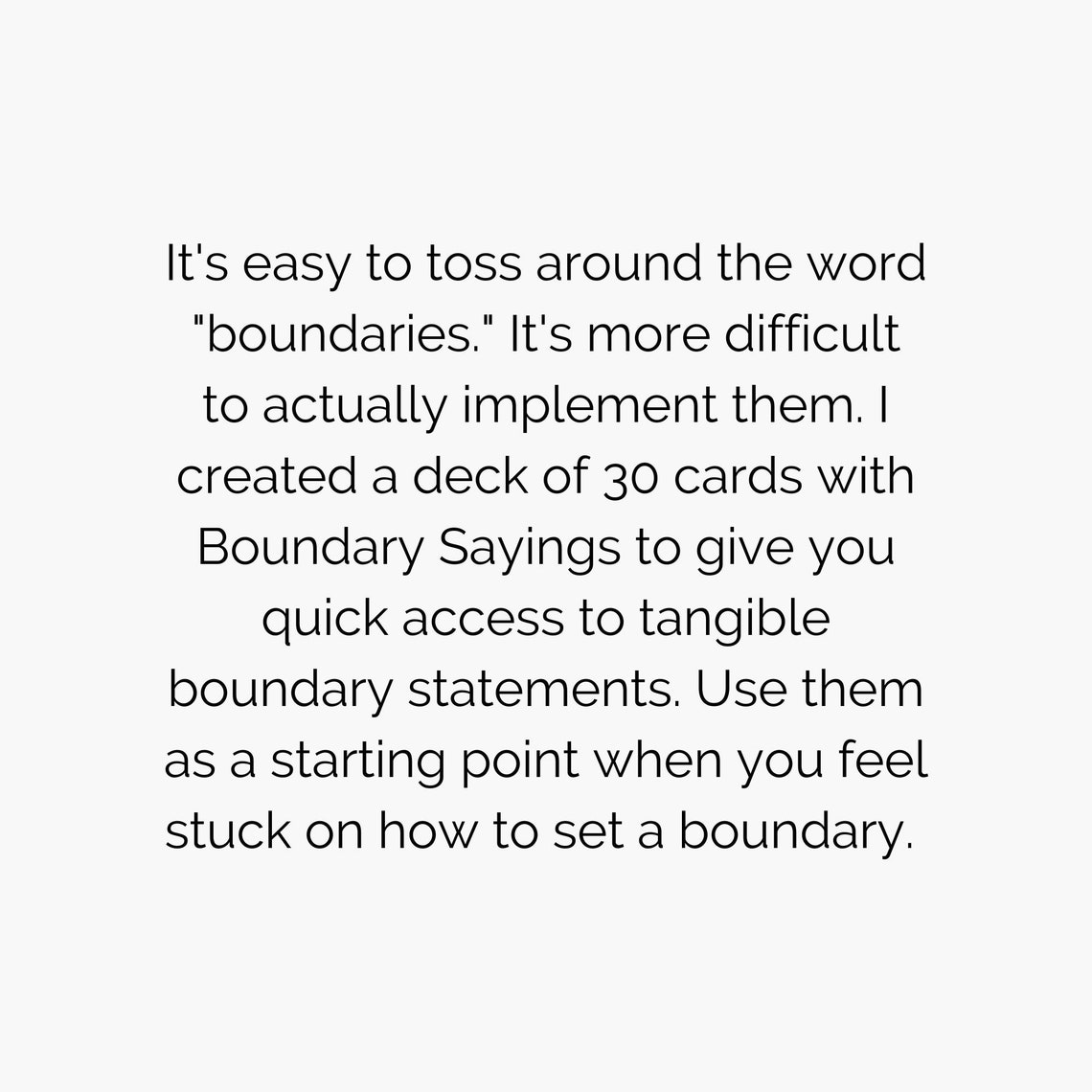 Boundary Sayings Cards, Boundaries Tool, Mental Health Resource ...