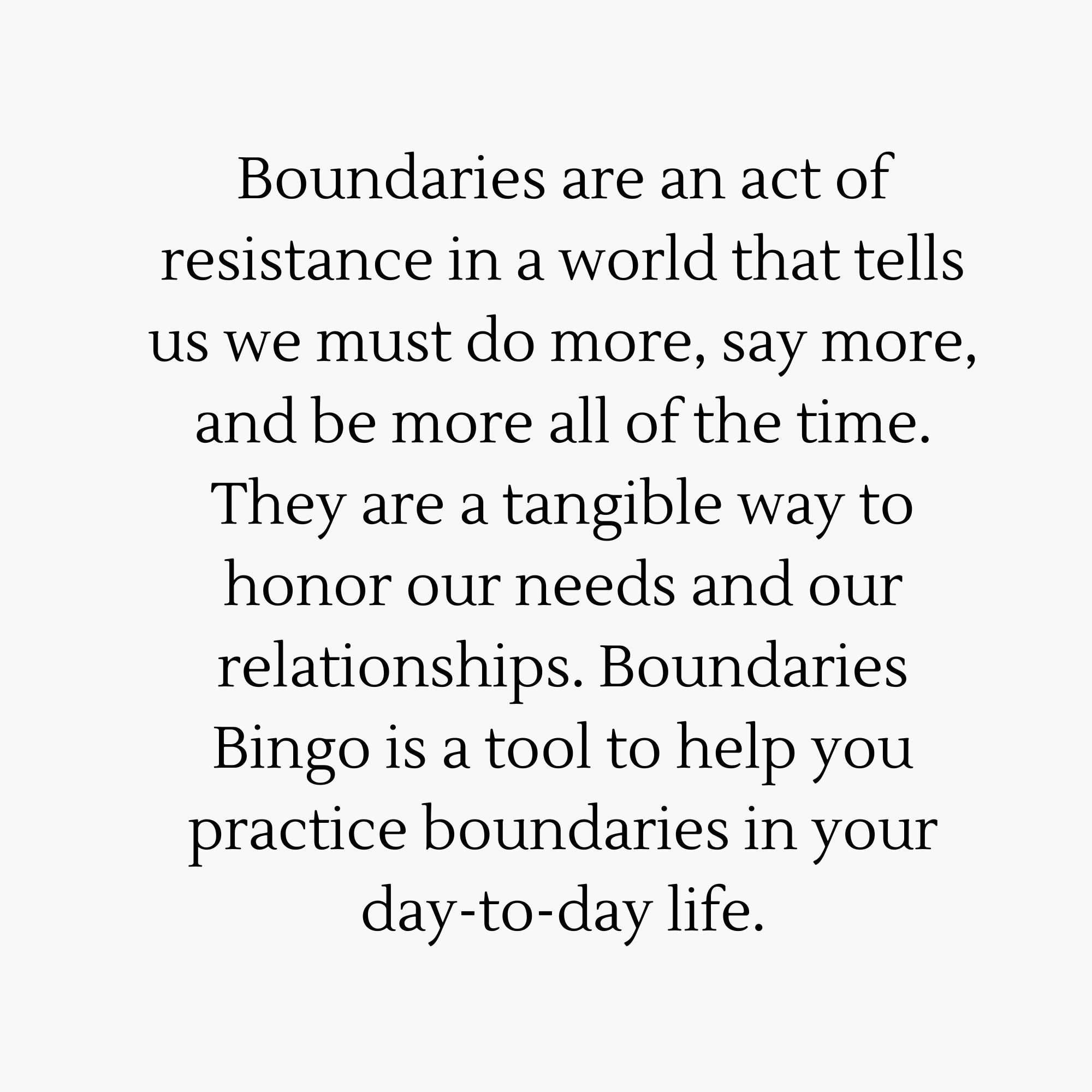 Boundaries Bingo Counseling Tool, Mental Health Tool. Set Healthy ...