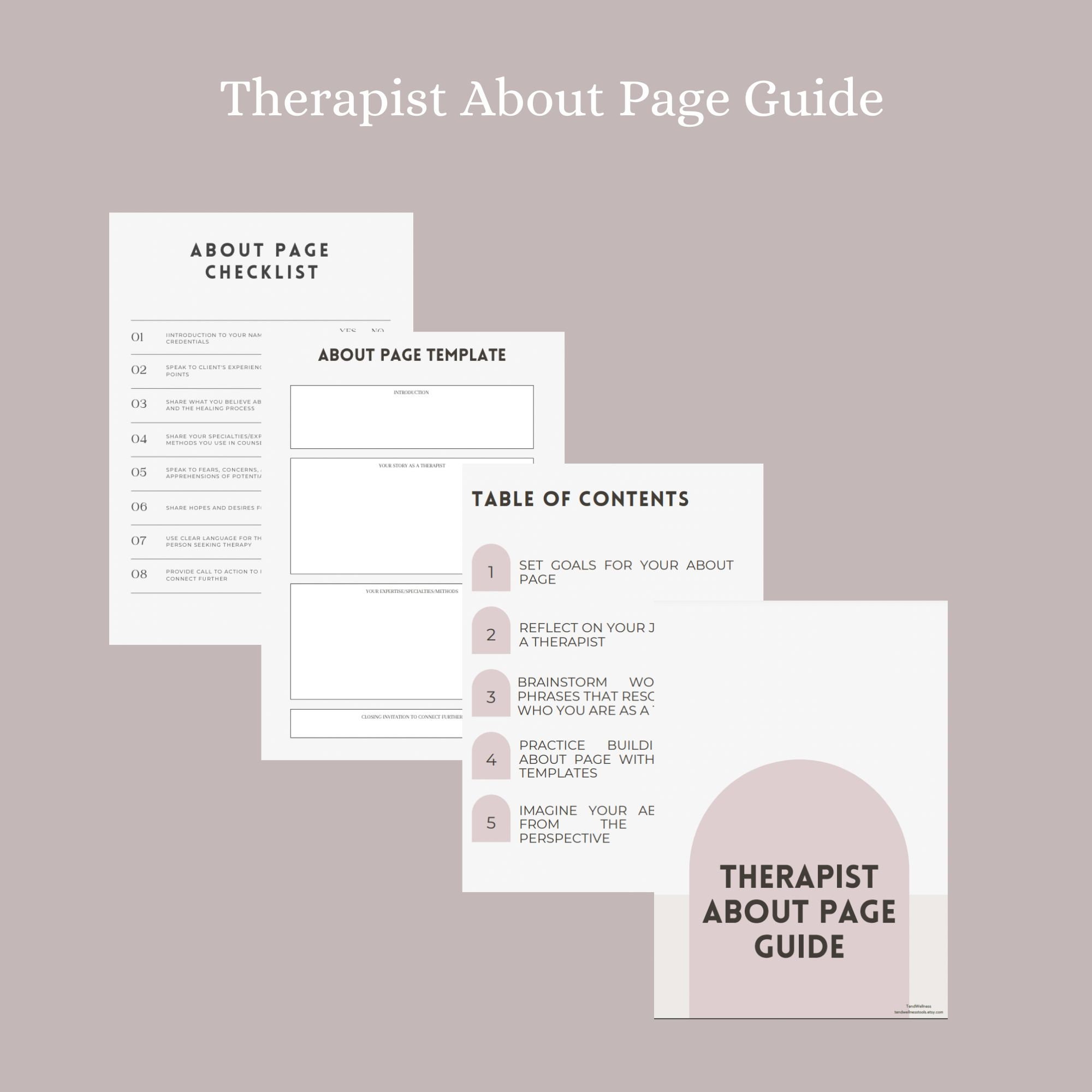 Therapist About Page Guide, Mental Health Therapist Branding, Therapist ...