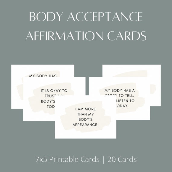 Body Acceptance Affirmation Cards Body Positivity Eating - Etsy