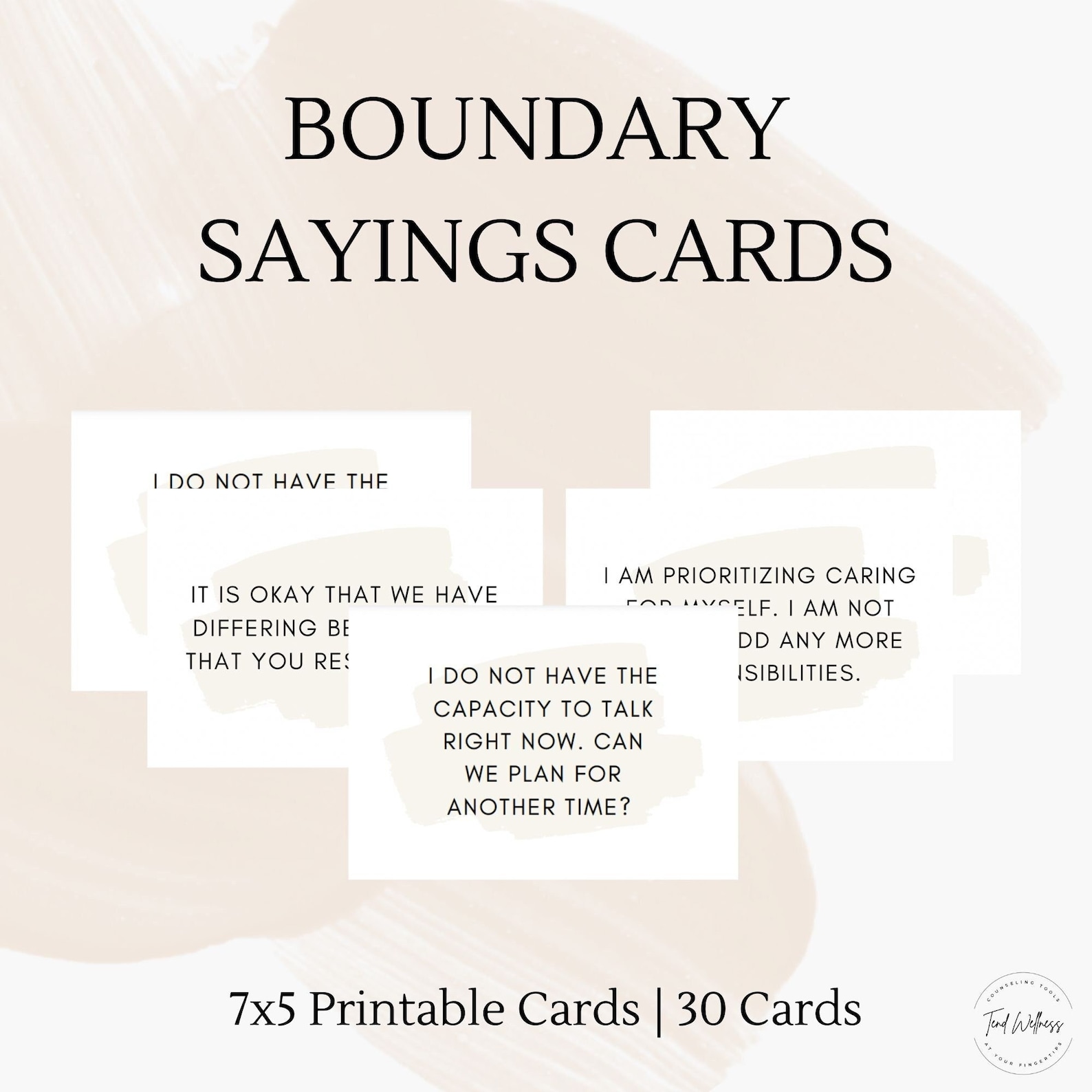 Boundary Sayings Cards, Boundaries Tool, Mental Health Resource ...