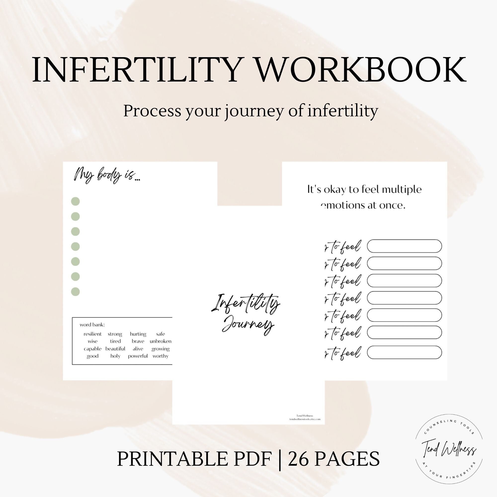 Printable Infertility Workbook, Infertility Journal, Infertility ...