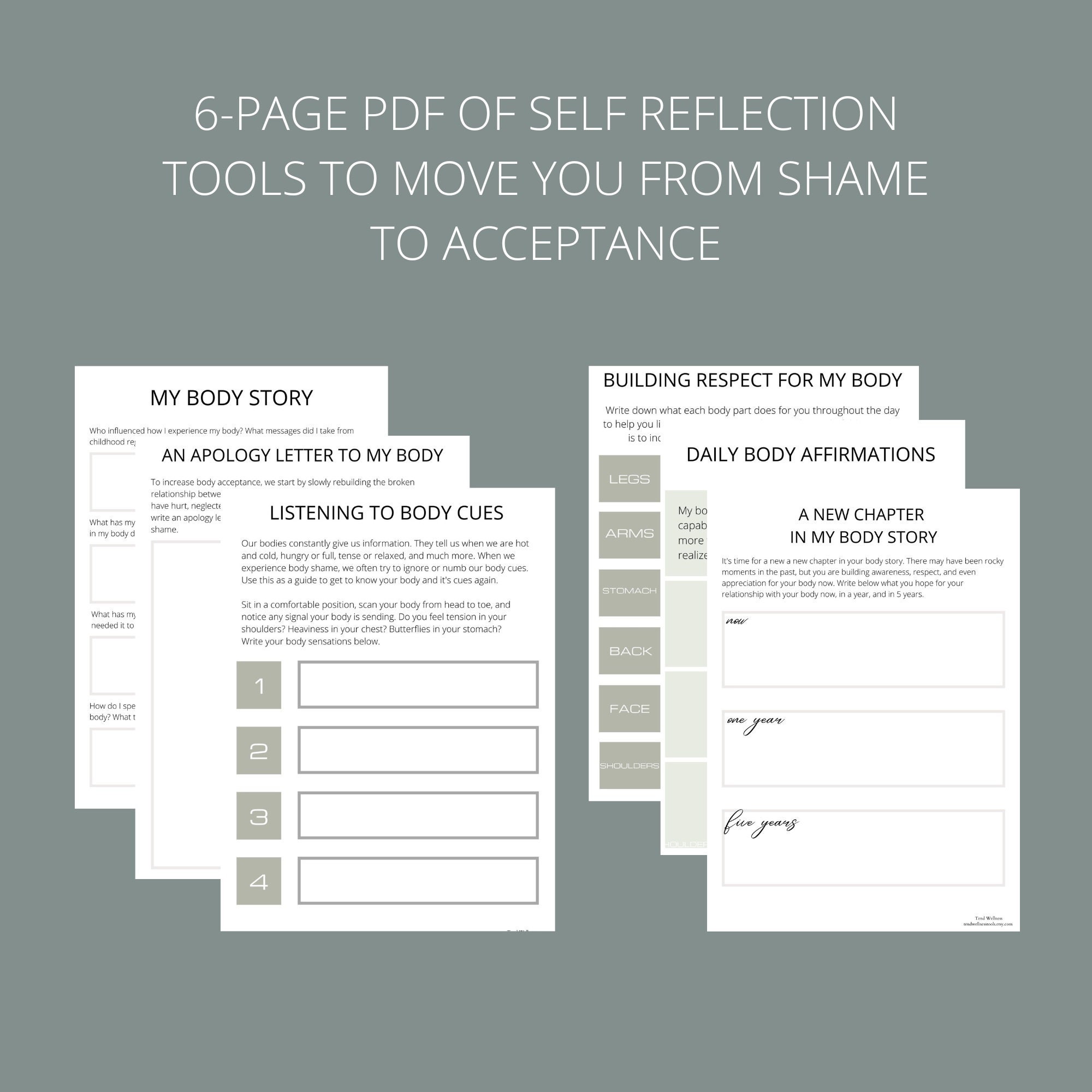 Printable Body Image Workbook Body Image Therapy Worksheet - Etsy UK