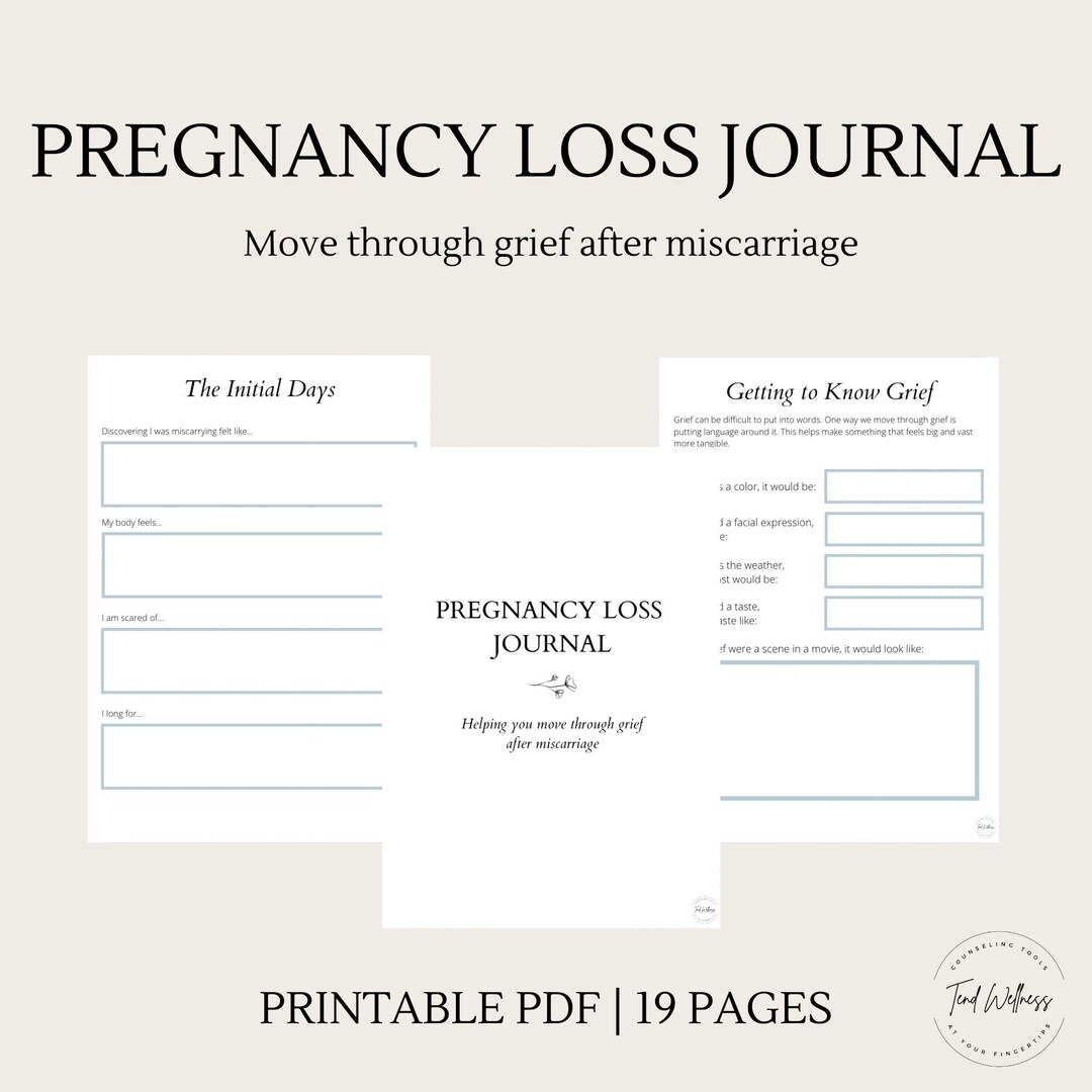 Printable Pregnancy Loss Journal, Miscarriage Journal, Infertility ...