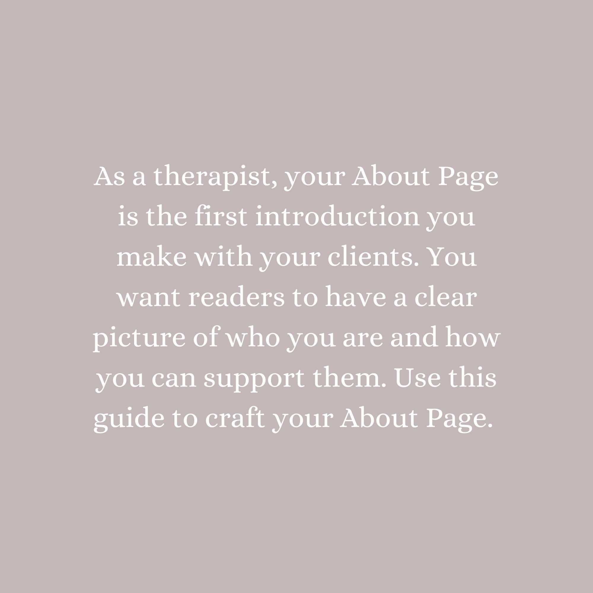 Therapist About Page Guide, Mental Health Therapist Branding, Therapist ...