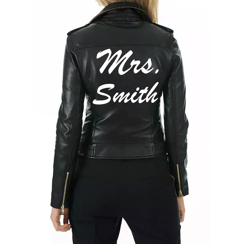Custom Leather Jacket- Bride Leather Jacket - Gift for Her - Personalised Leather Jacket ...