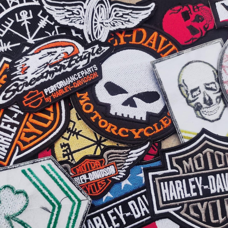 Biker Iron-on Patches Wholesale Lot 20 Pcs | Motorcycle Vest Patches ...