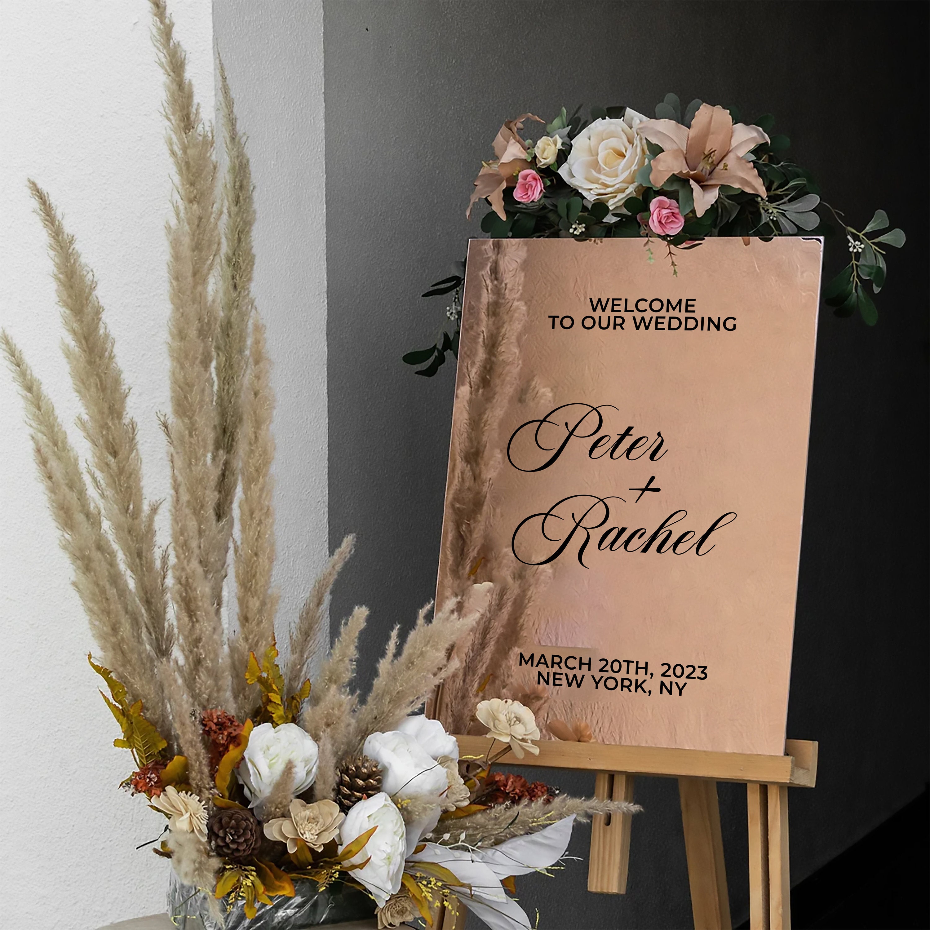 Gold Mirror Wedding Sign Custom Wedding Sign Wedding Decor Gold Mirror ...