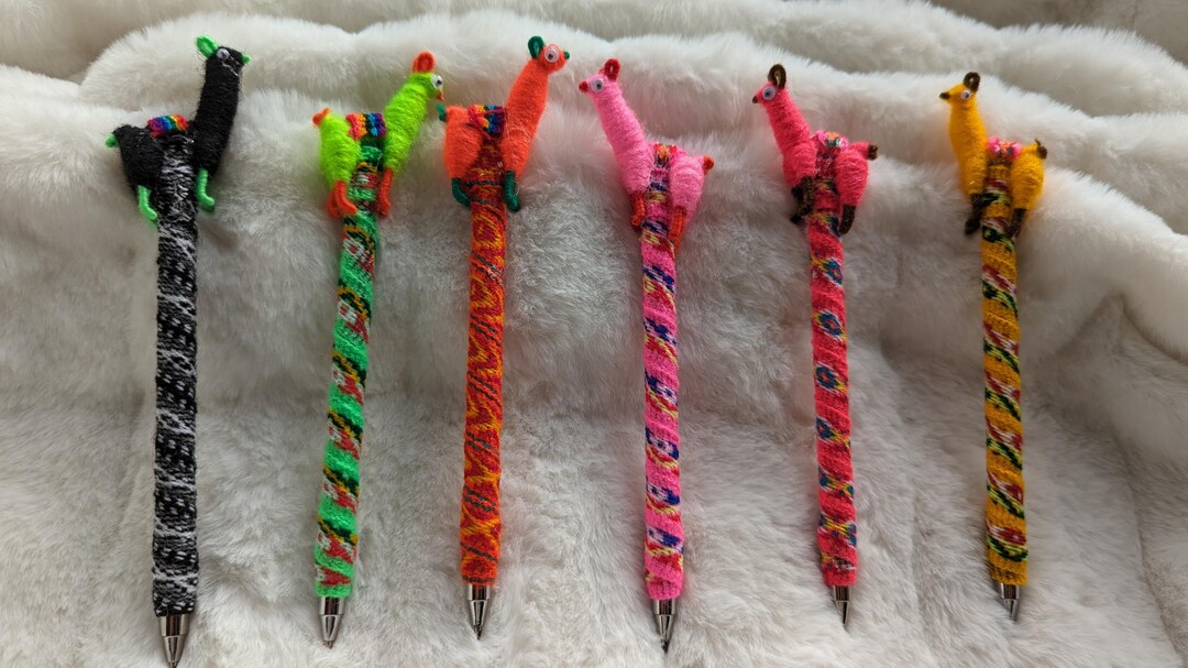 Handmade Alpaca Llama Pens - Unique and Colorful, Made in Peru - Etsy