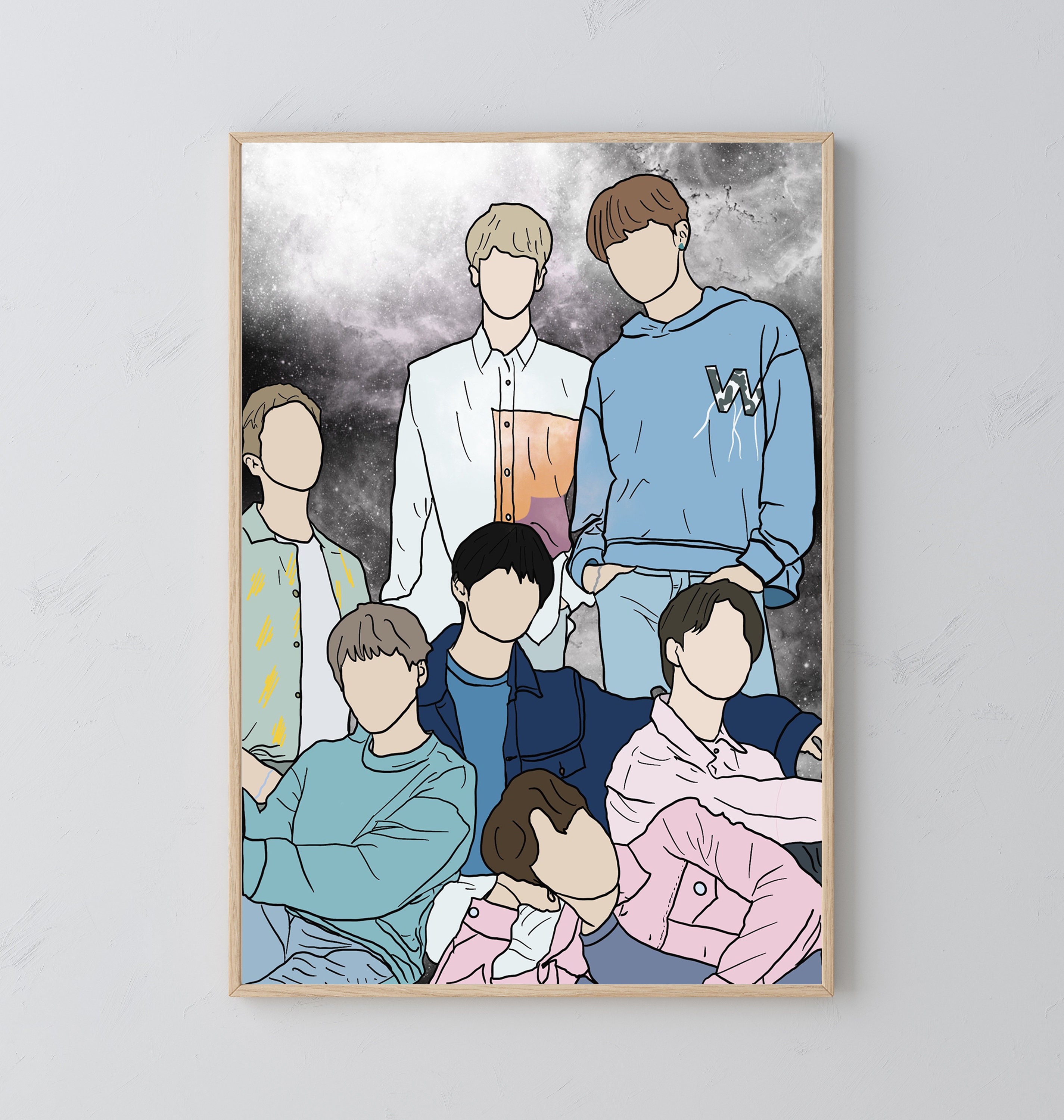 BTS minimalistic digital art Premium Matte Vertical Poster sold by John ...