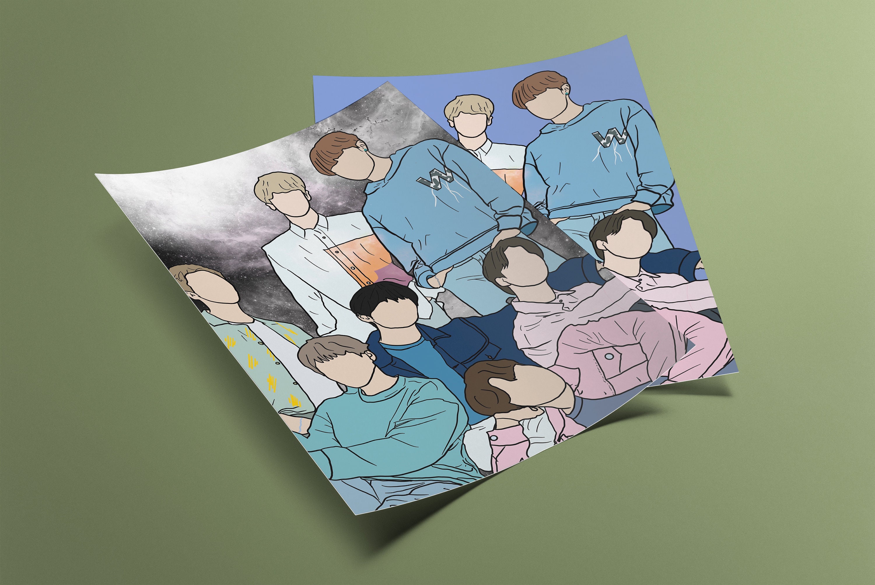 BTS minimalistic digital art Premium Matte Vertical Poster sold by John ...