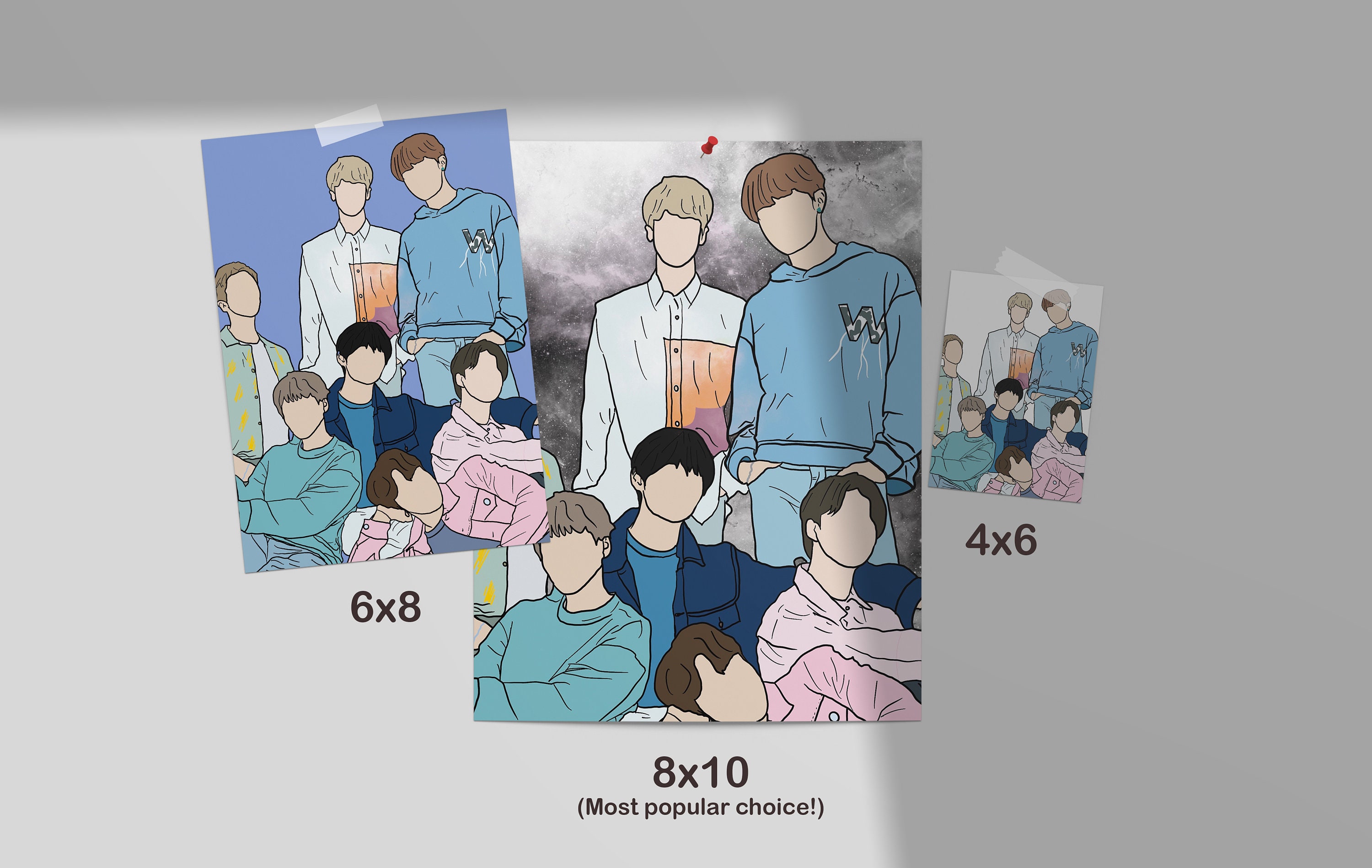 BTS minimalistic digital art Premium Matte Vertical Poster sold by John ...