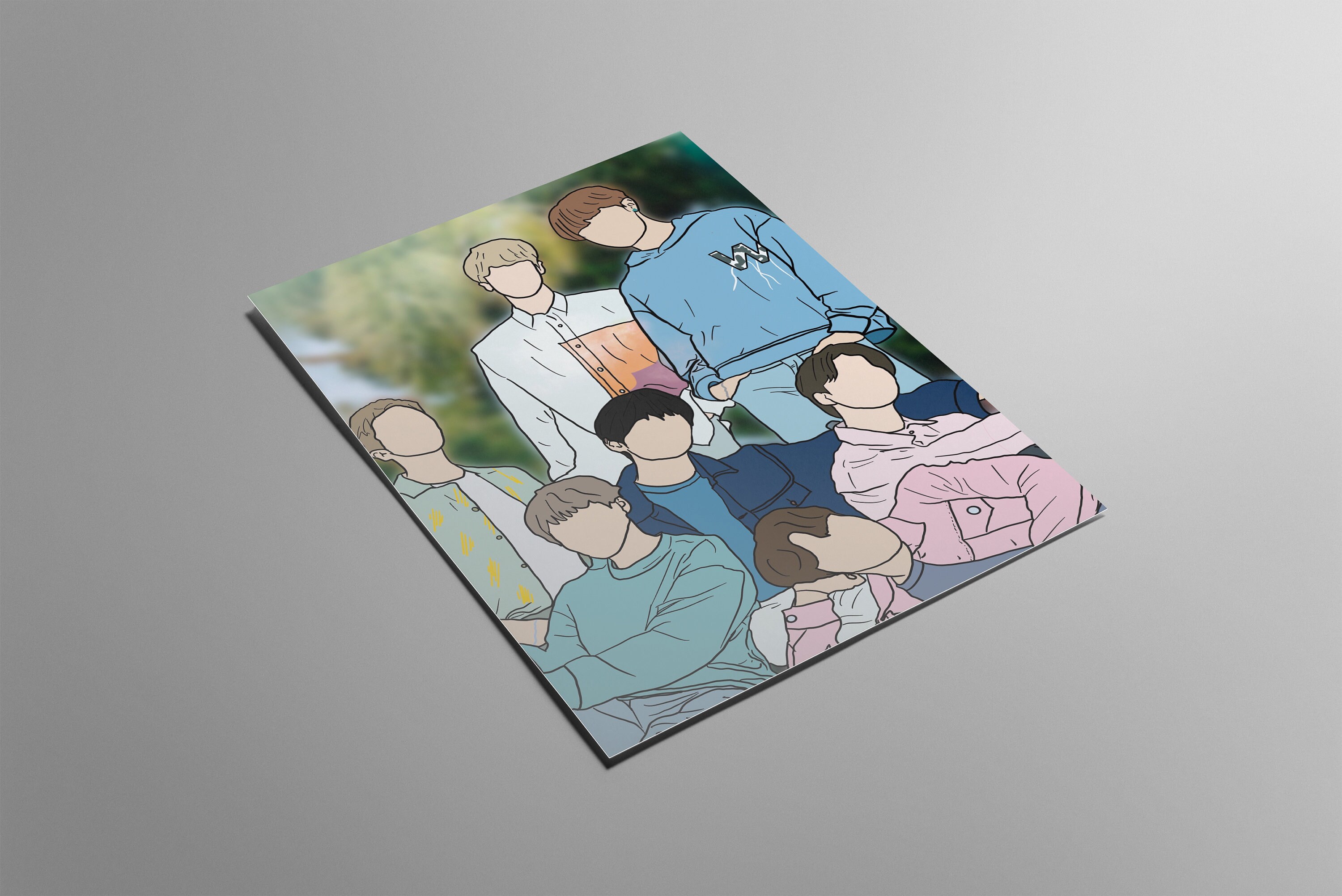 BTS minimalistic digital art Premium Matte Vertical Poster sold by John ...