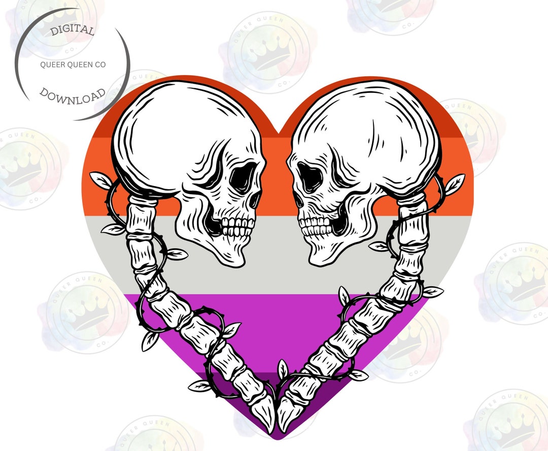 Lesbian Skull Digital Download Lesbian Pride Skull Lesbian Etsy