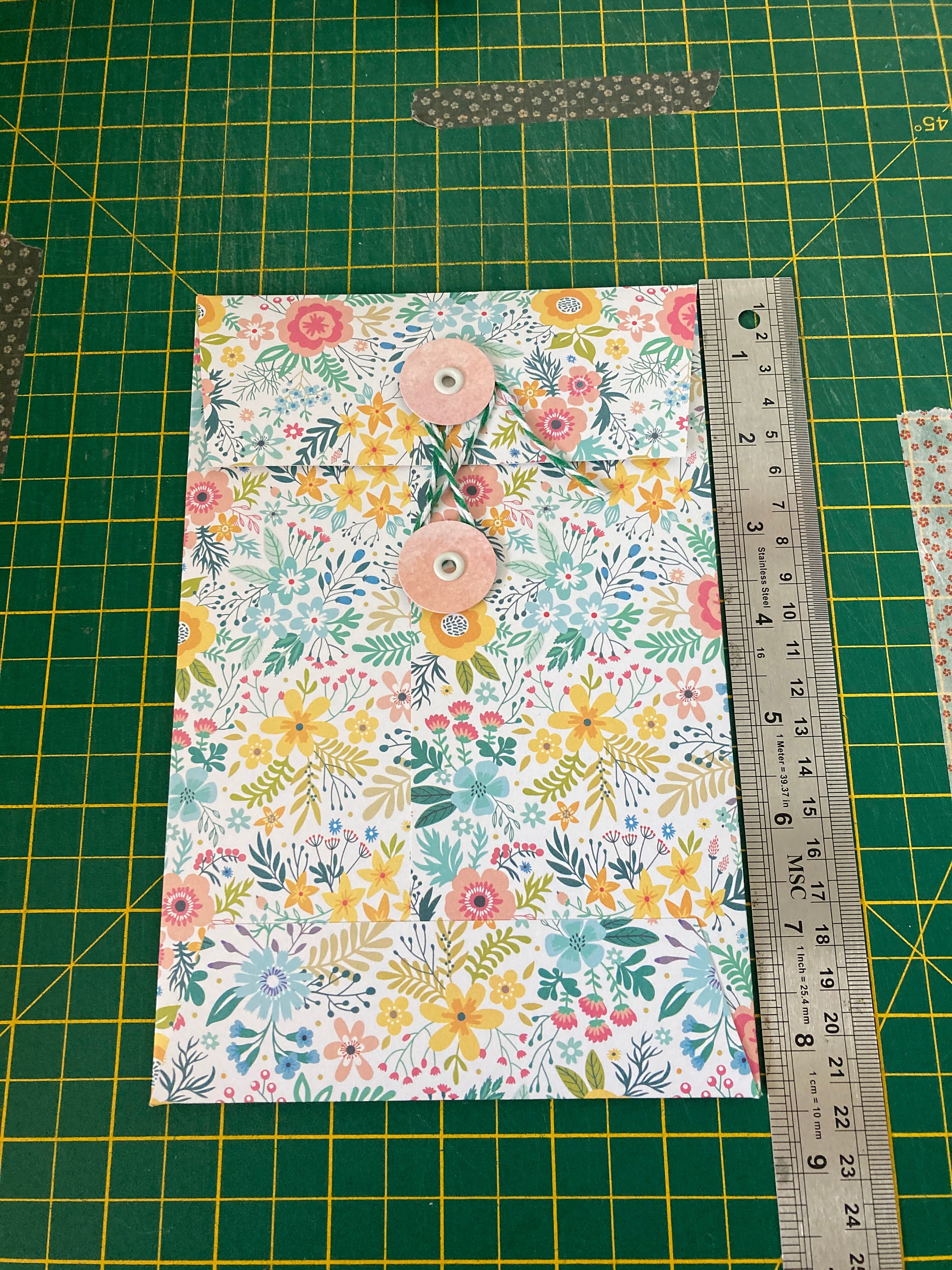 Envelope. String and Eyelet Fastener. Handmade. Size is 21cm - Etsy