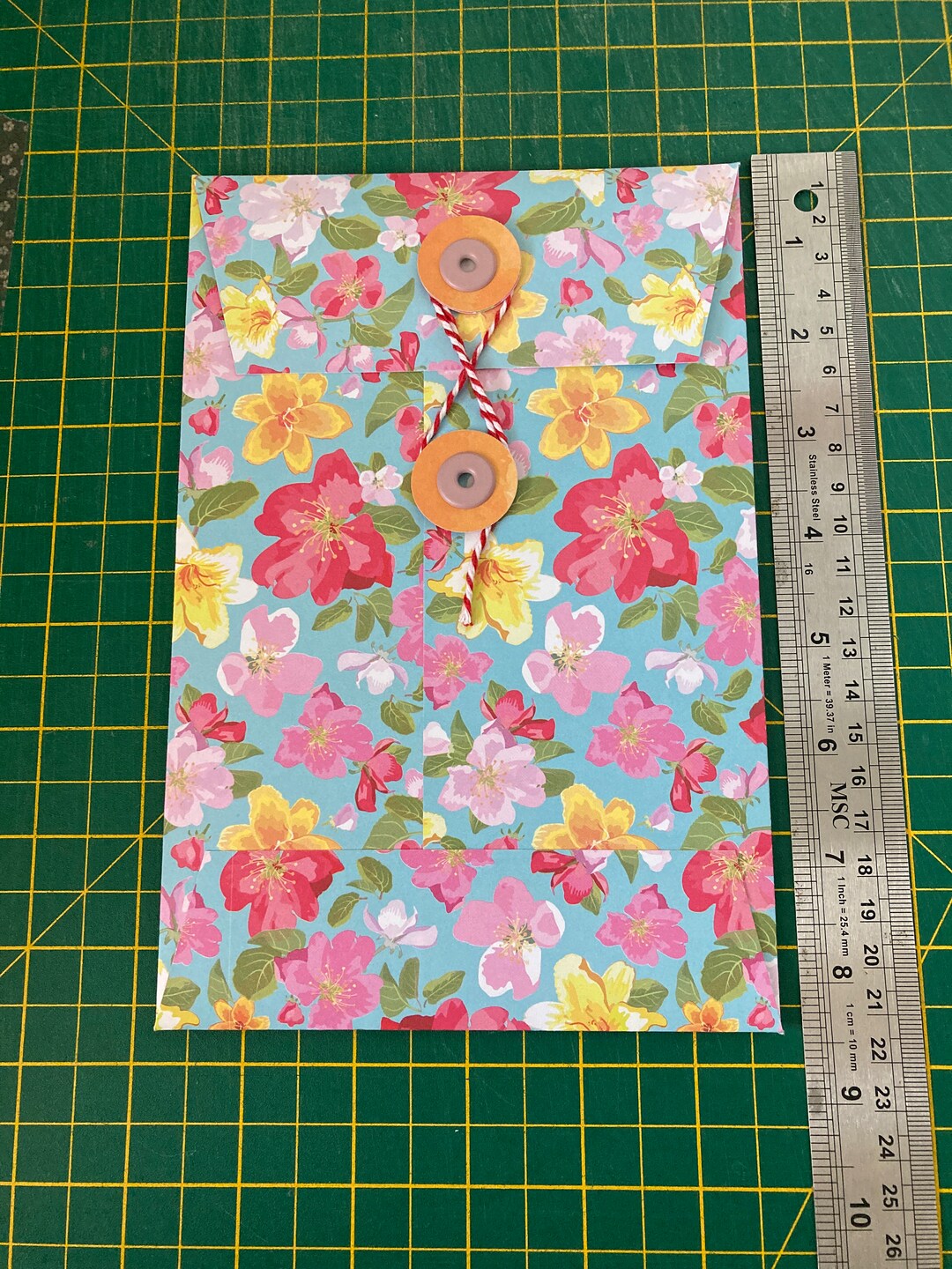 Envelope. String and Eyelet Fastener. Handmade. Size is 21cm - Etsy