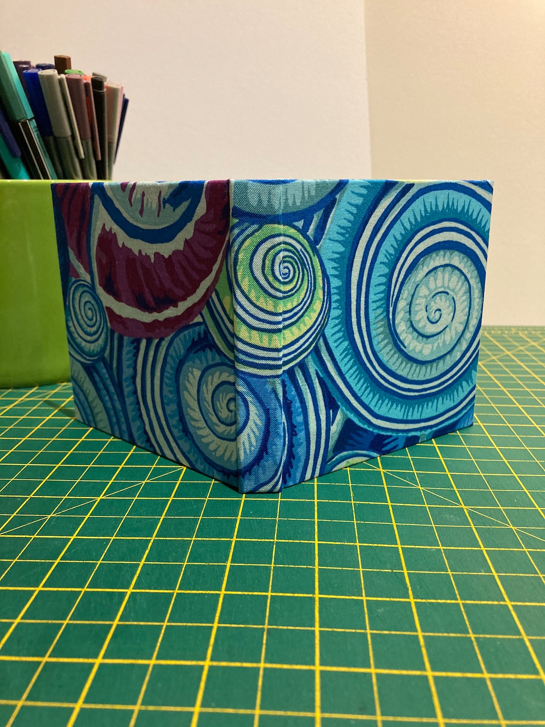 Handmade Sketchbook: Blue Swirl Fabric Cover, Japanese Endpapers - Etsy