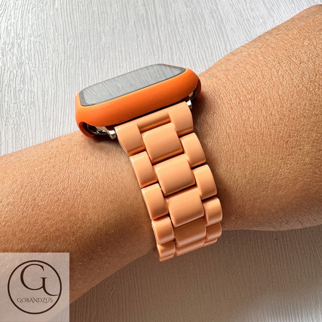 Orange Color Apple Watch Band Resin Bracelet Strap Pink White 38 40 41 ...