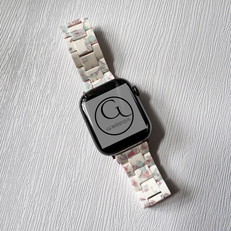 Pastel Marble Apple Watch Band Resin Bracelet Strap 40mm 41mm 42mm 44mm ...