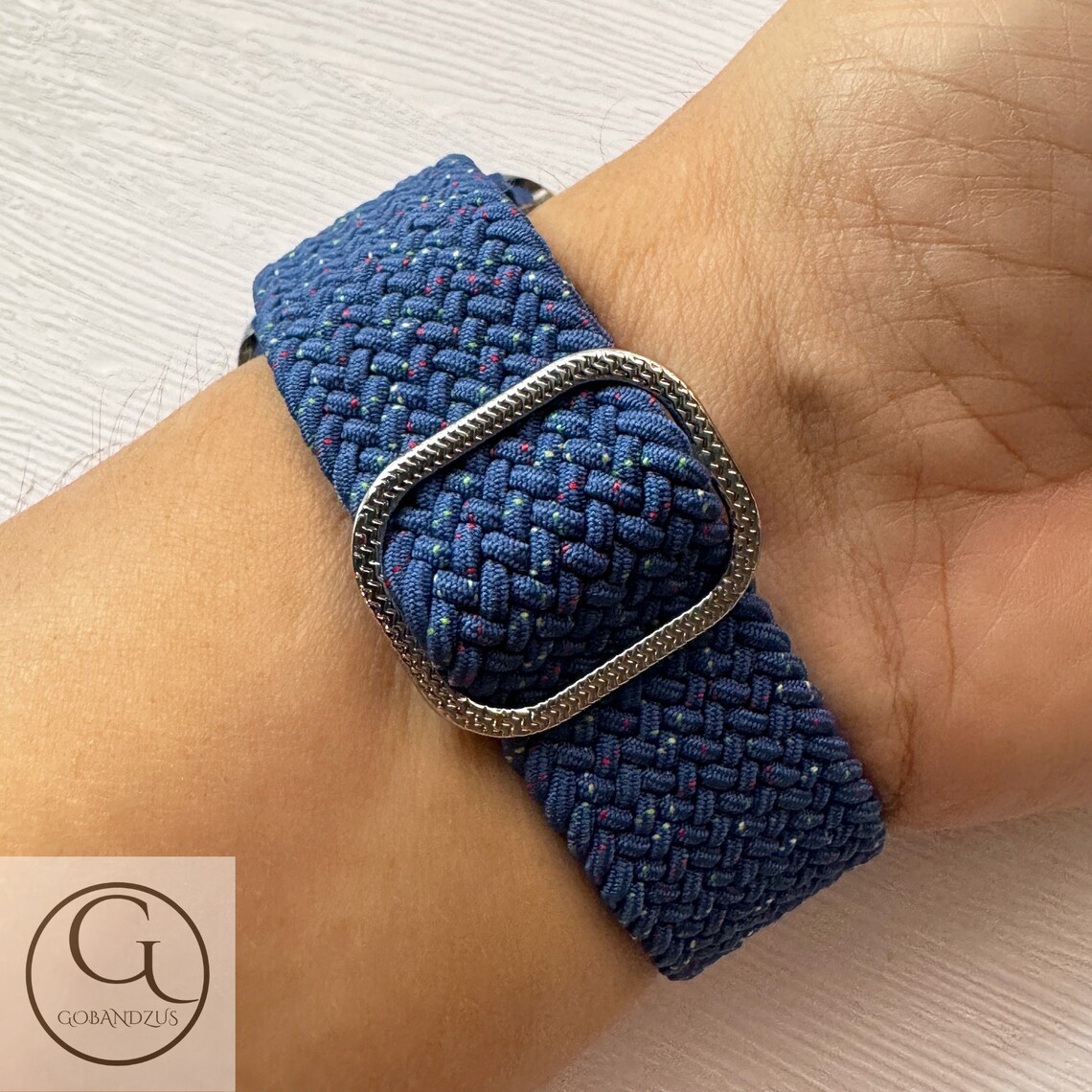Sapphire Blue Braided Nylon Apple Watch Band Buckle Ultra 38 40 41 42 ...