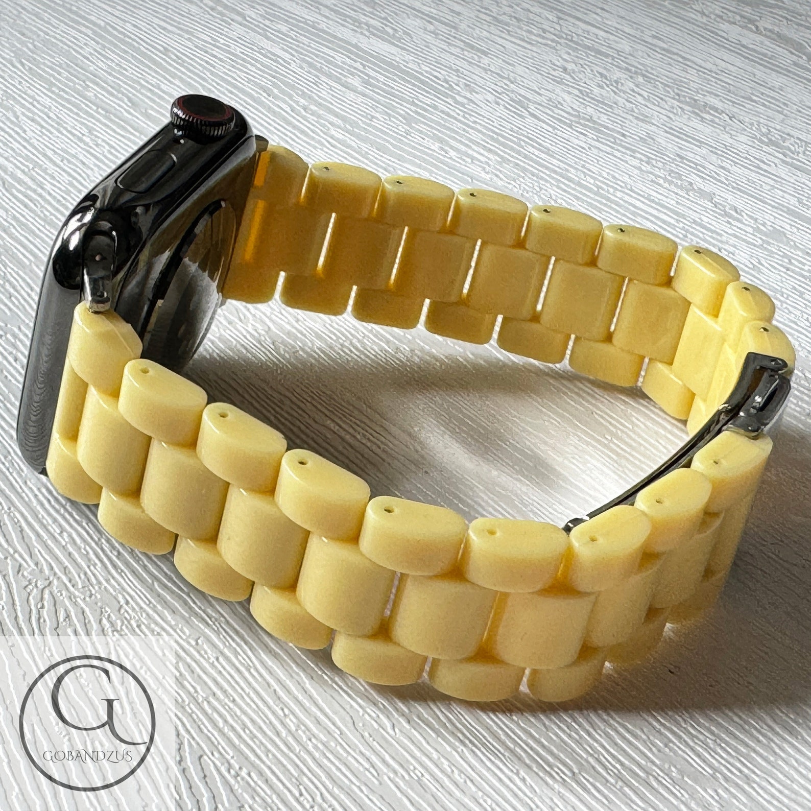 Yellow Color Apple Watch Band Resin Bracelet Strap Pink White 40 41 42 ...