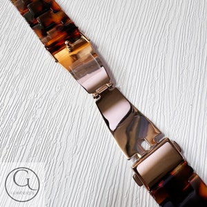 Retro Tortoise Pattern Apple Watch Resin Bracelet Strap 40mm 41mm 42mm ...
