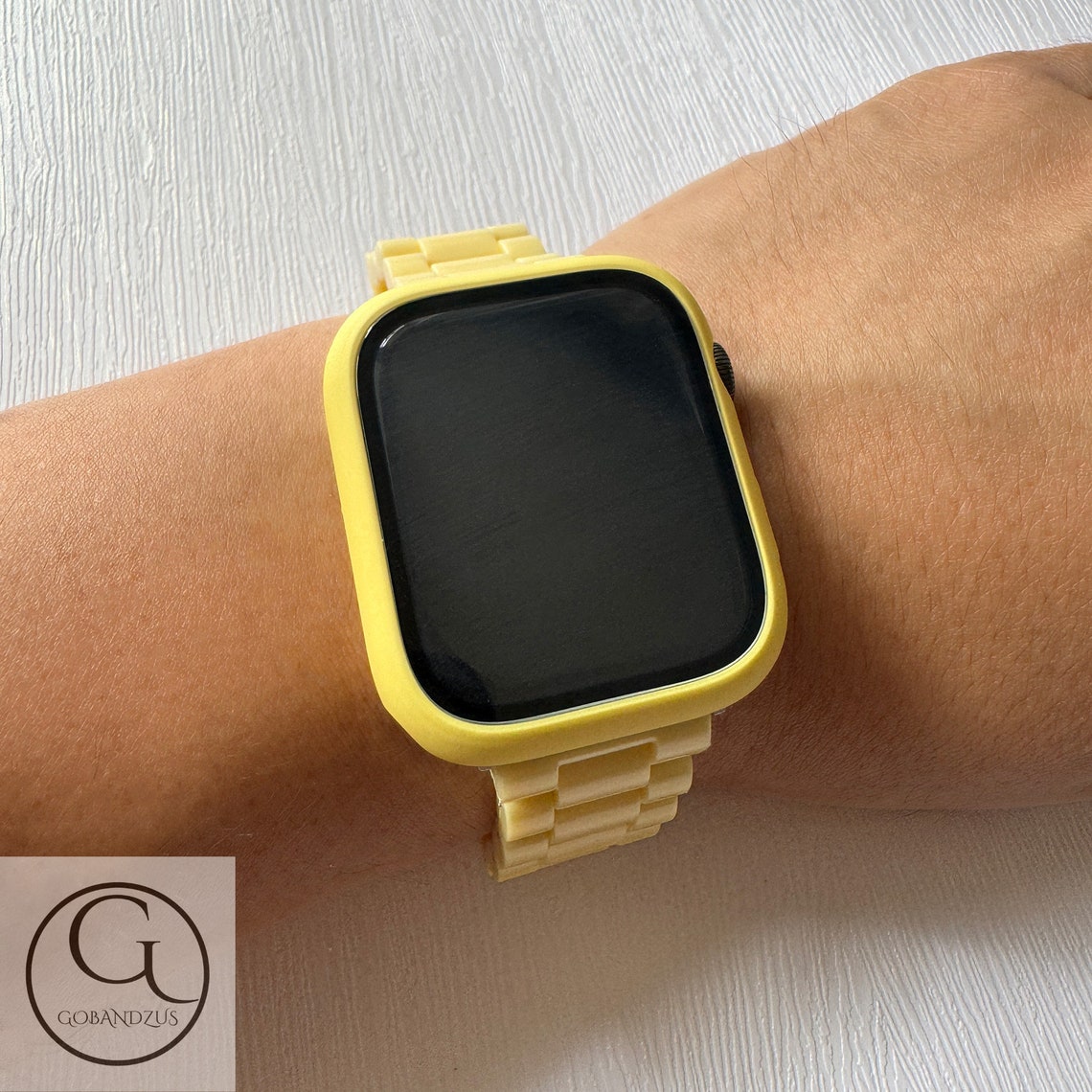 Yellow Color Apple Watch Band Resin Bracelet Strap Pink White 40 41 42 ...