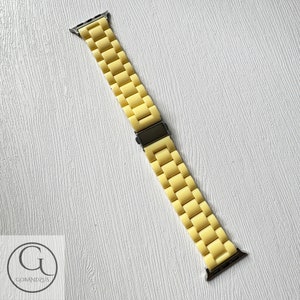 Yellow Color Apple Watch Band Resin Bracelet Strap Pink White 40 41 42 ...
