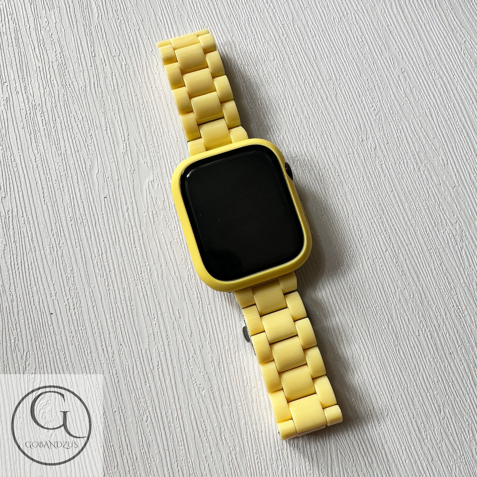 Yellow Color Apple Watch Band Resin Bracelet Strap Pink White 40 41 42 ...