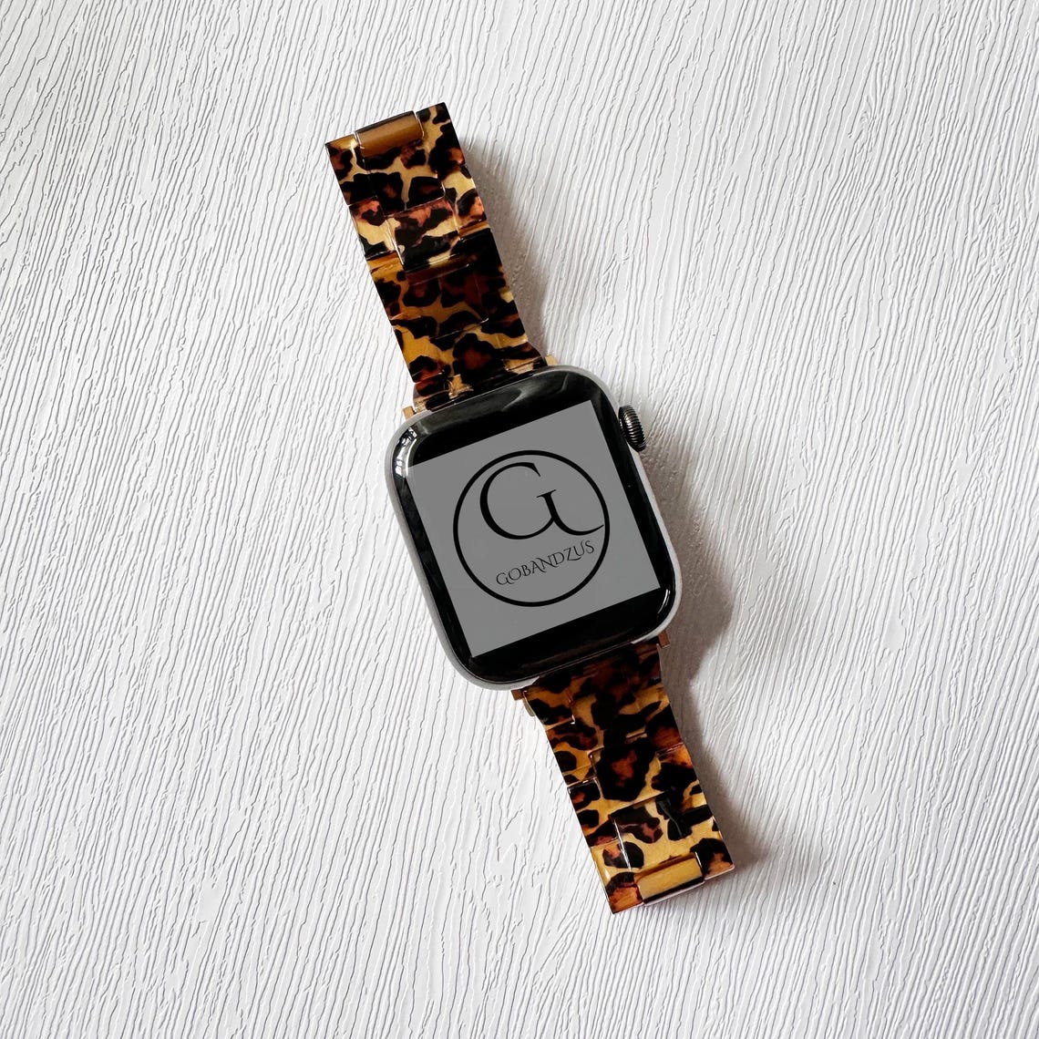 Leopard Pattern Apple Watch Band Resin Bracelet Strap 40mm 41mm 42mm ...