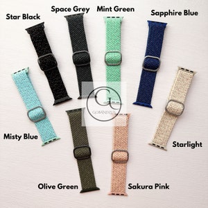 Olive Green Braided Nylon Apple Watch Band Buckle Ultra 38 40 41 42 44 ...