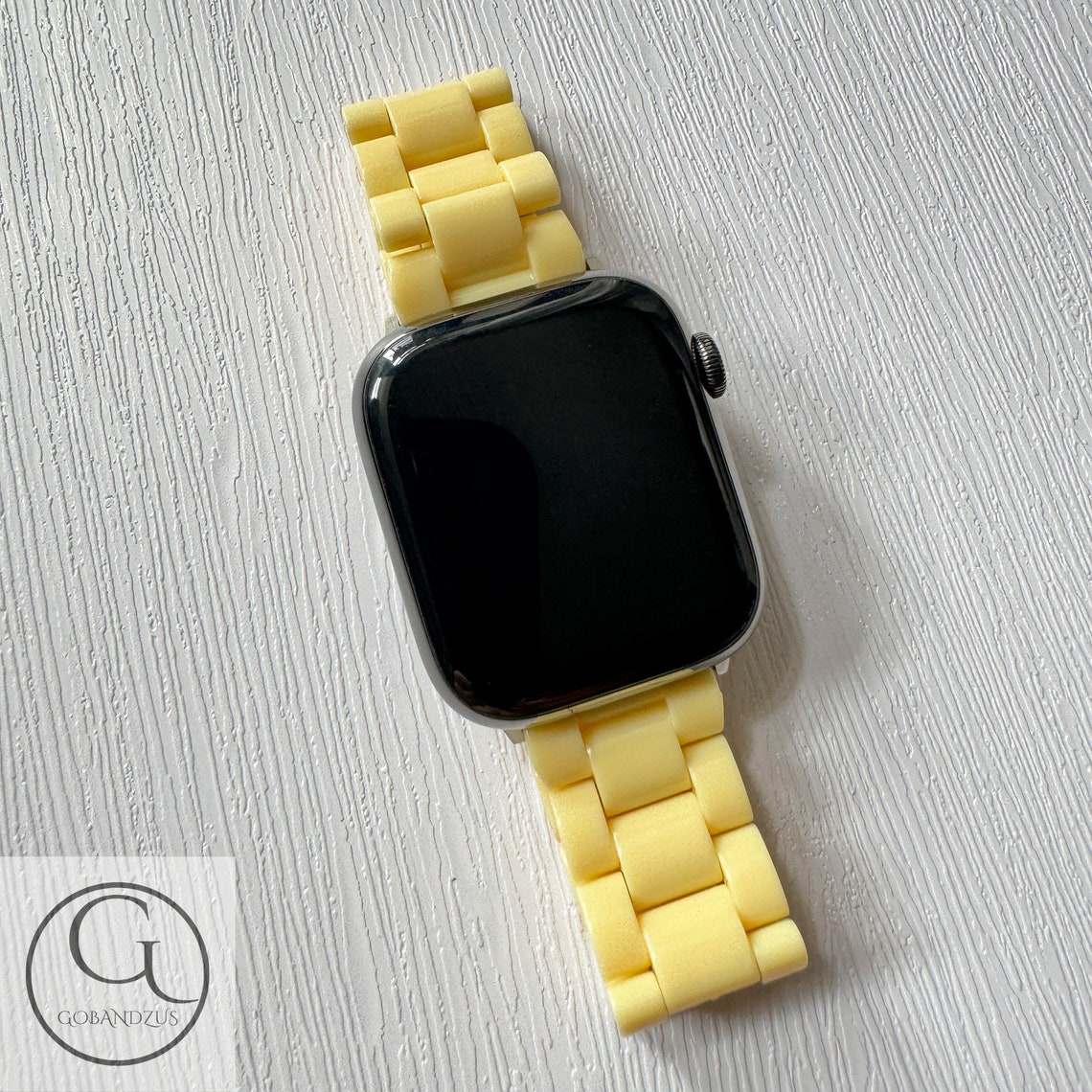 Yellow Color Apple Watch Band Resin Bracelet Strap Pink White 40 41 42 ...