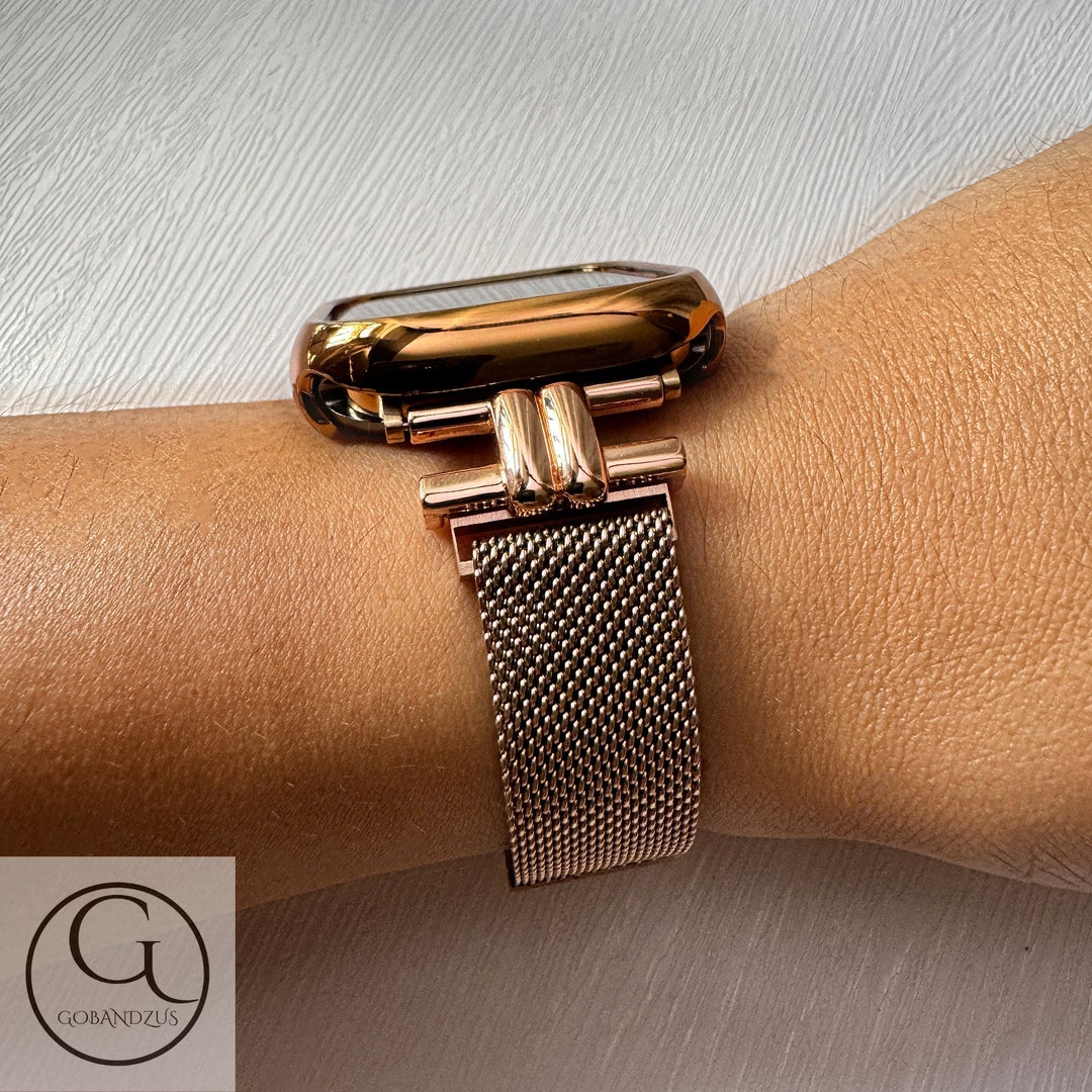 Rose Gold Luxury Milanese Loop Bracelet for Apple Watch Band Ultra 49 ...