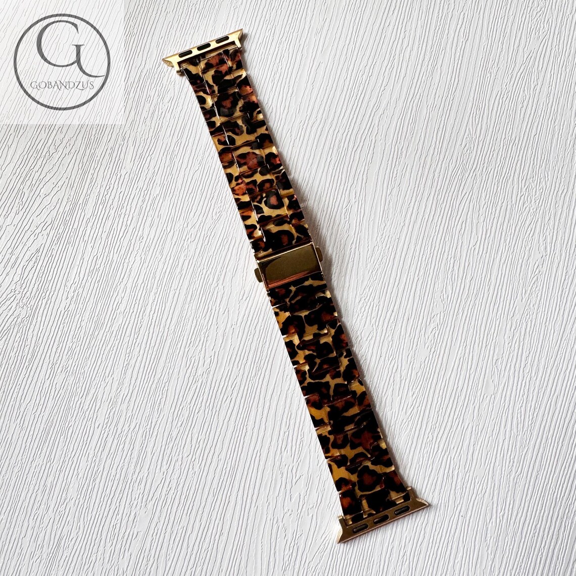 Leopard Pattern Apple Watch Band Resin Bracelet Strap 40mm 41mm 42mm ...
