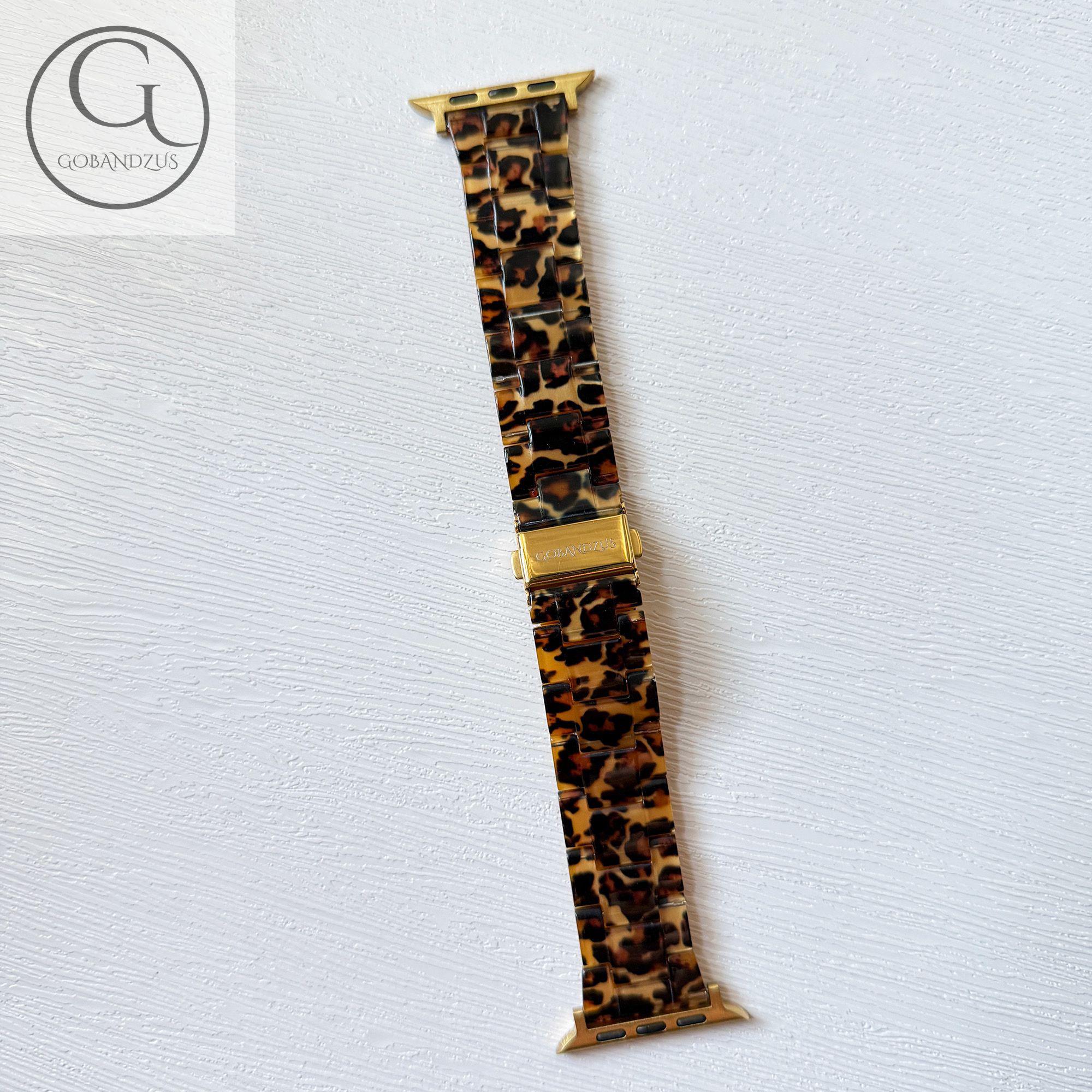 Leopard Pattern Apple Watch Band Resin Bracelet Strap 40mm 41mm 42mm ...