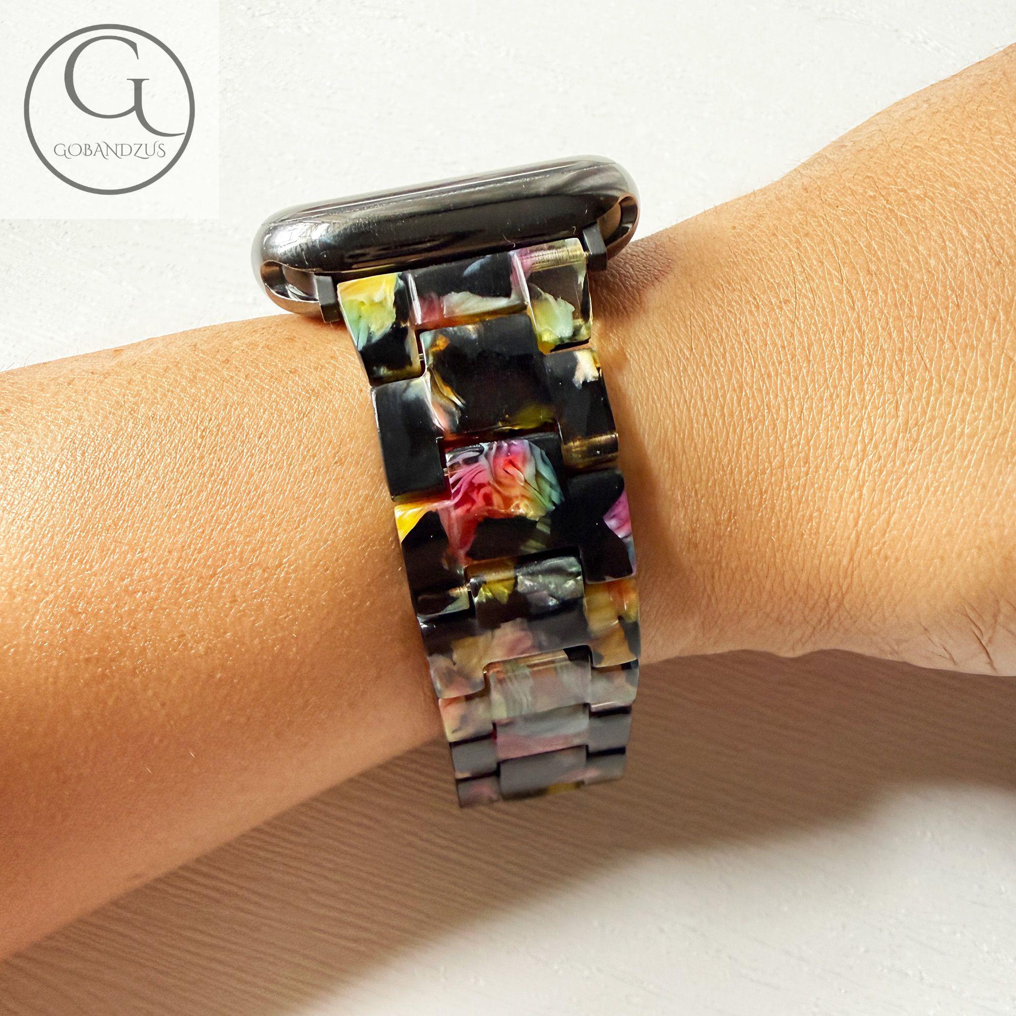 Color Splash Apple Watch Band Resin Bracelet Strap 40mm 41mm 42mm 44mm ...