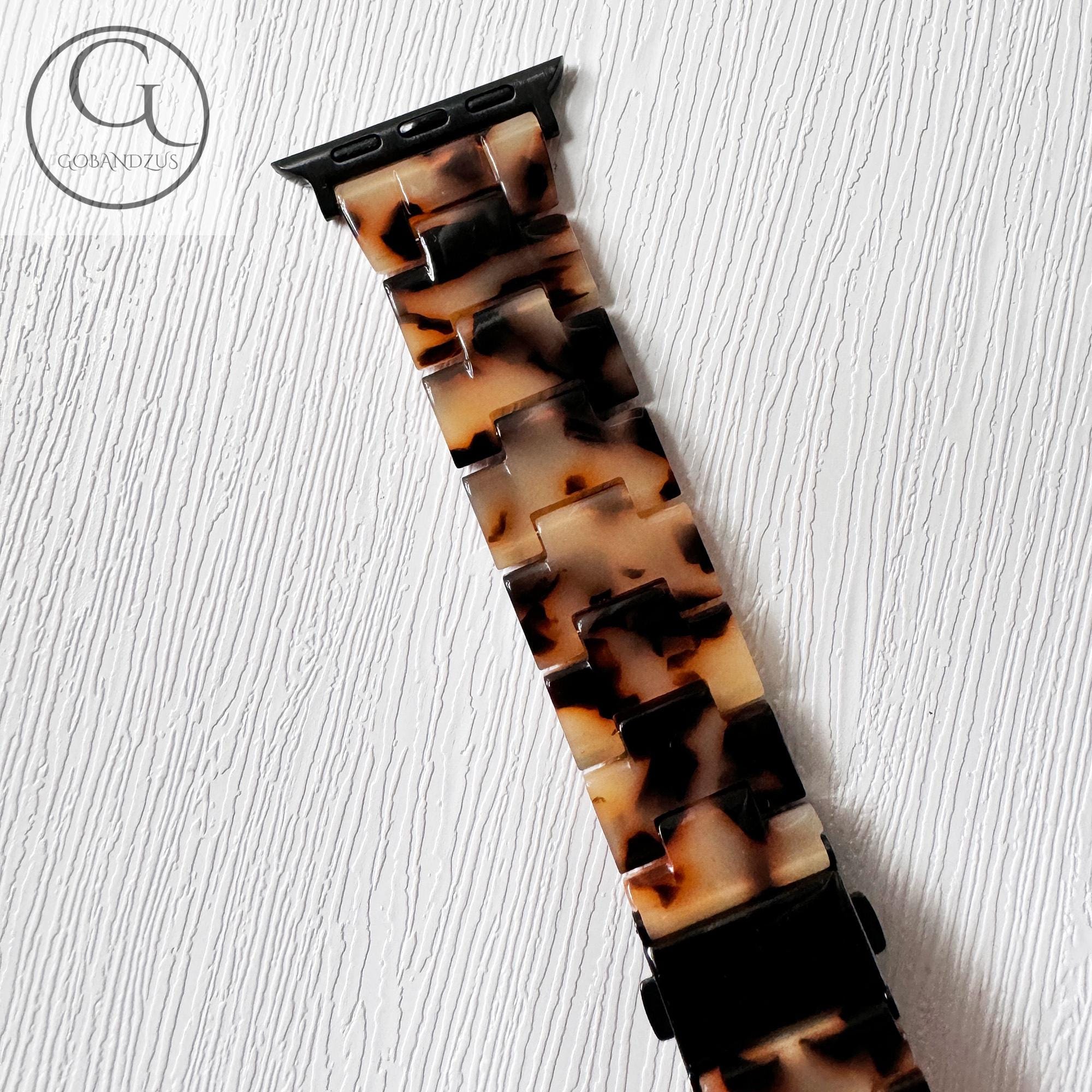 Tortoise Shell Apple Watch Band Resin Bracelet Strap 40mm 41mm 42mm ...