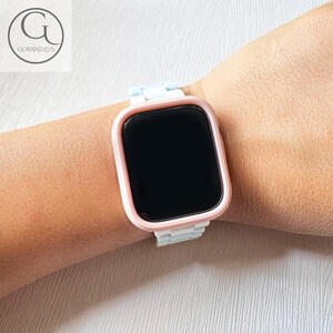 Pastel Color Apple Watch Resin Bracelet Strap Pink Case Blue White ...