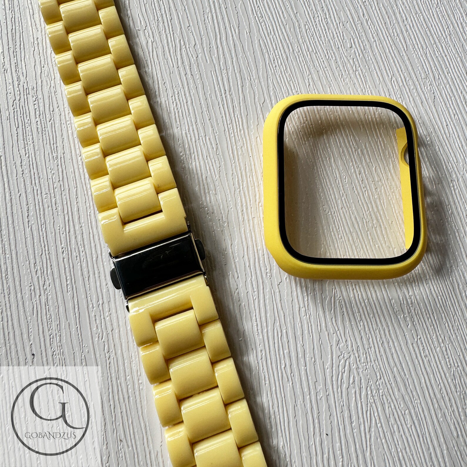 Yellow Color Apple Watch Band Resin Bracelet Strap Pink White 40 41 42 ...