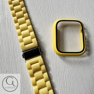 Yellow Color Apple Watch Band Resin Bracelet Strap Pink White 40 41 42 ...