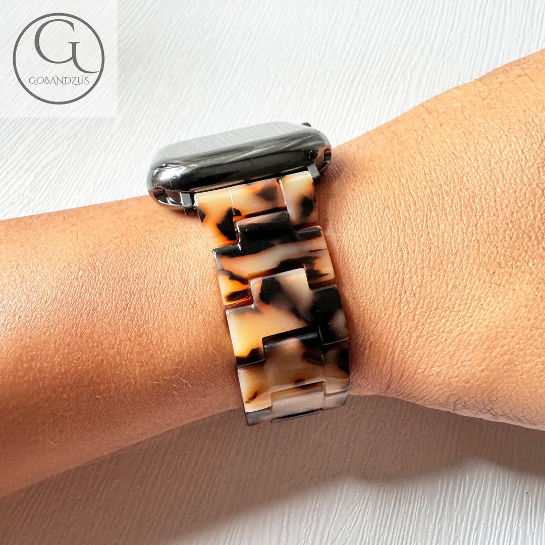 Tortoise Shell Apple Watch Band Resin Bracelet Strap 40mm 41mm 42mm ...