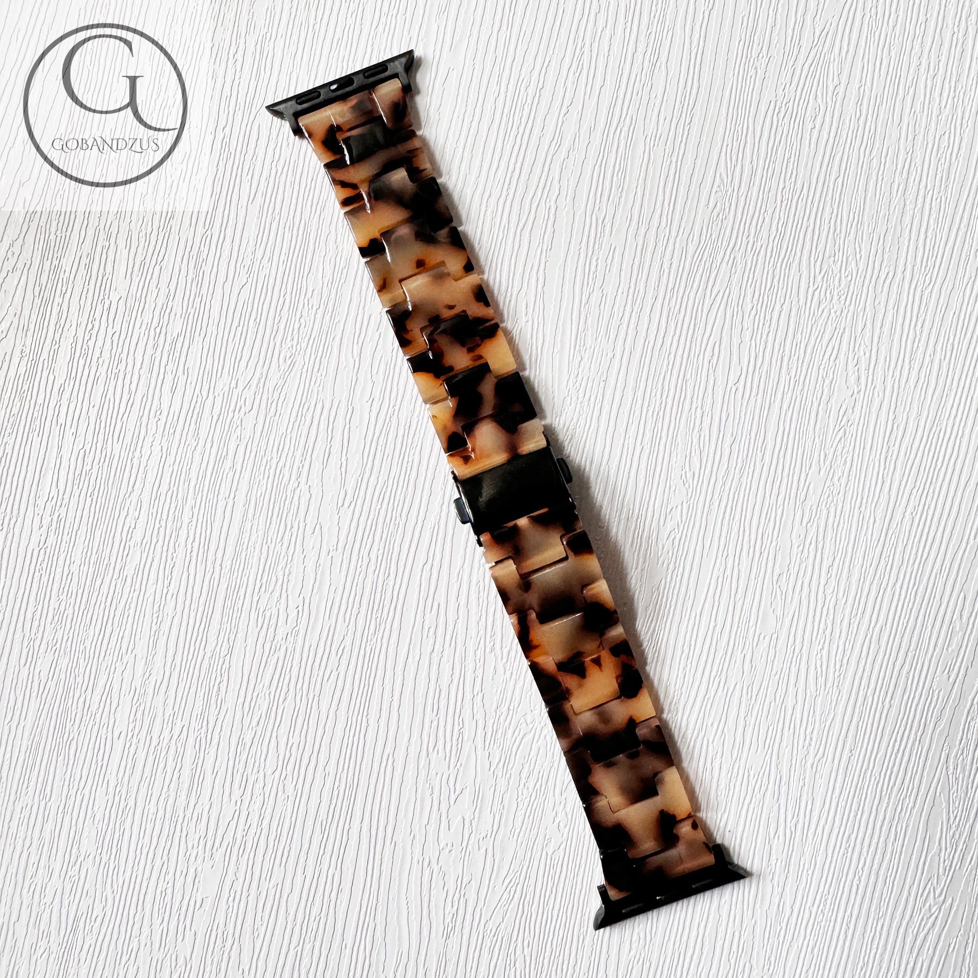 Tortoise Shell Apple Watch Band Resin Bracelet Strap 40mm 41mm 42mm ...
