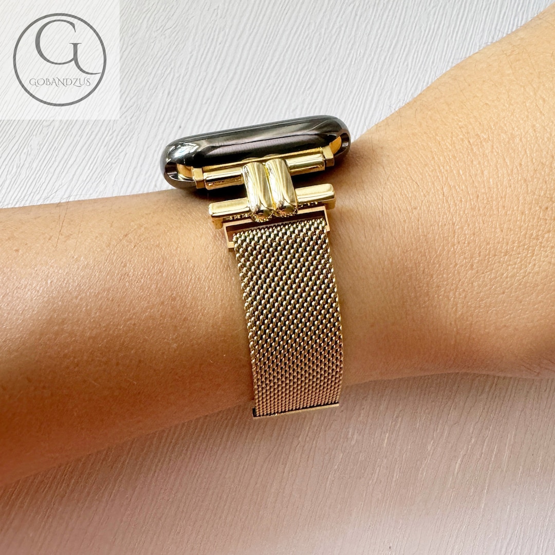 Gold Luxury Milanese Loop Bracelet for Apple Watch Band Ultra 49 46 45 ...