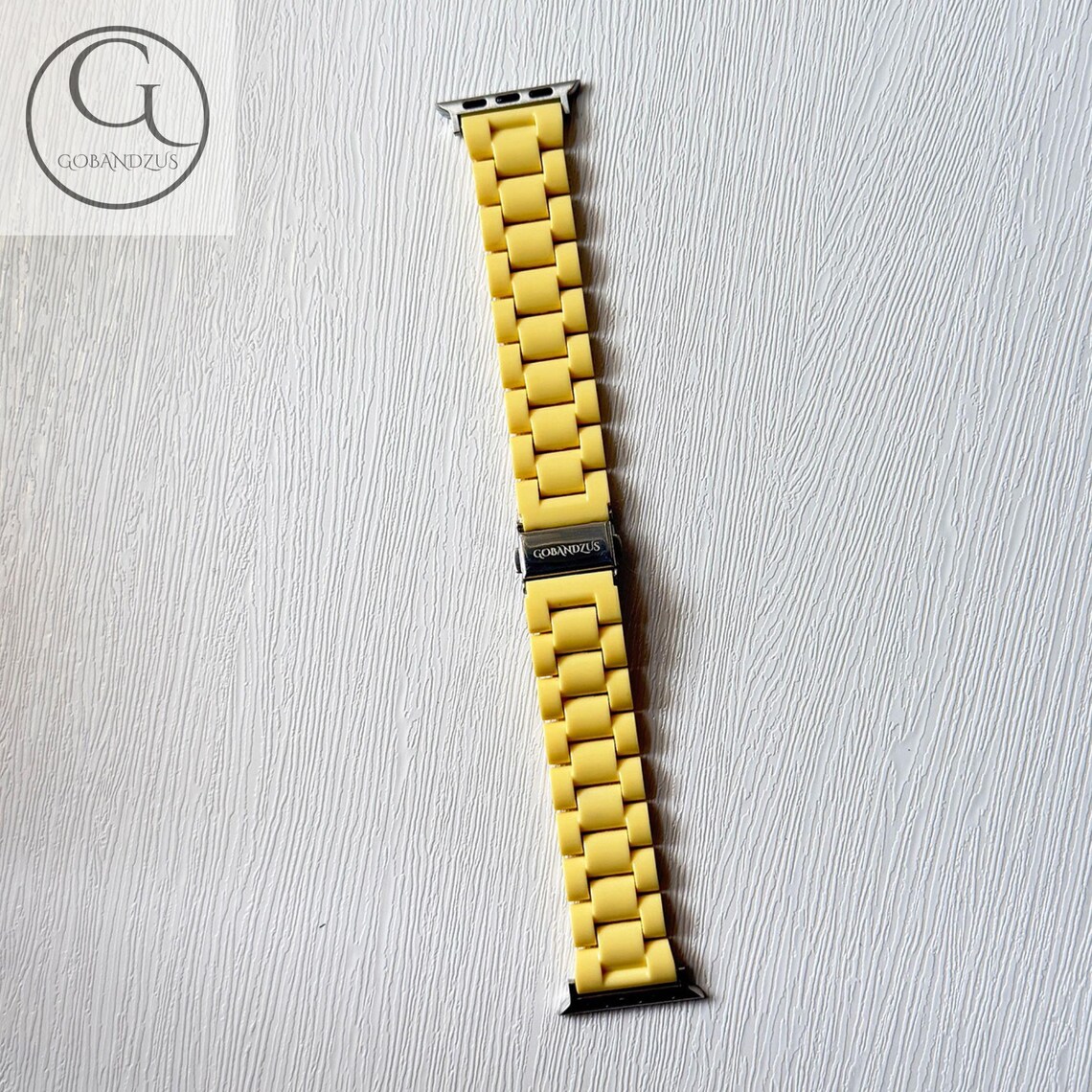 Yellow Color Apple Watch Band Resin Bracelet Strap Pink White 40 41 42 ...
