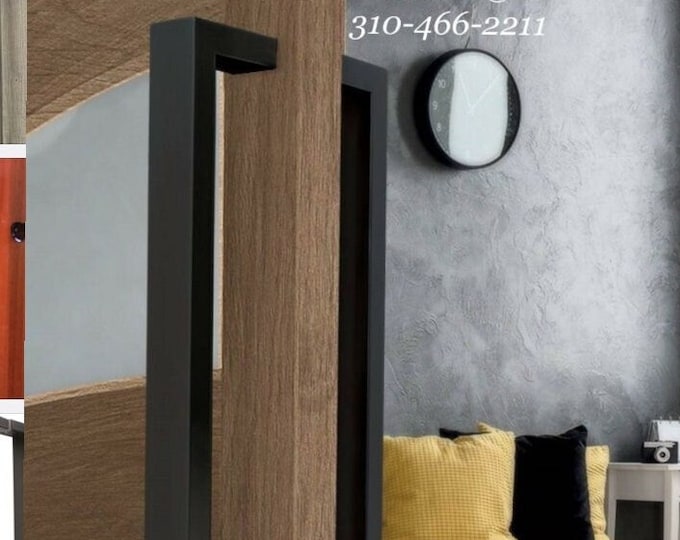 Entry Door Pull Handle Black Entrance Modern Square Long Stainless ...