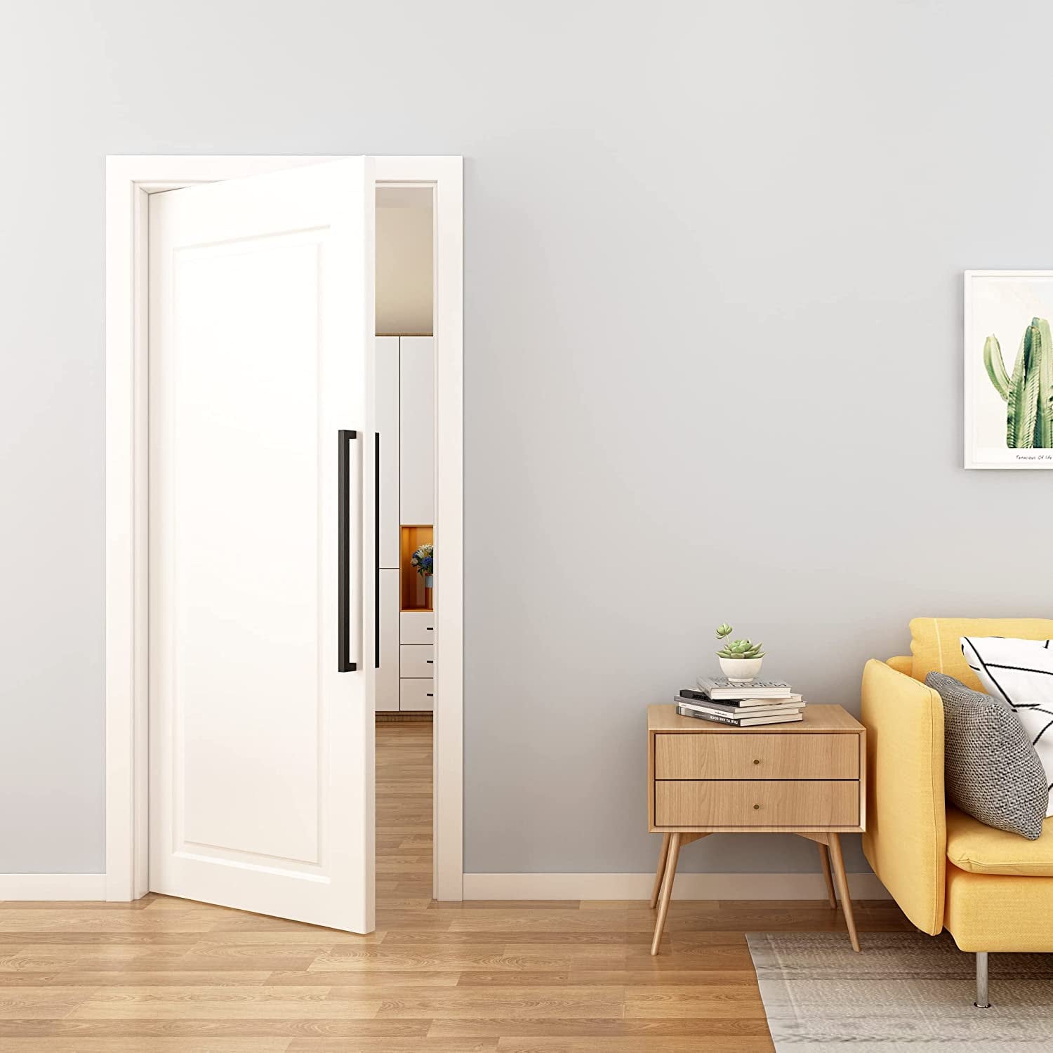 Entry Door Pull Handle Black Entrance Modern Square Long Stainless ...