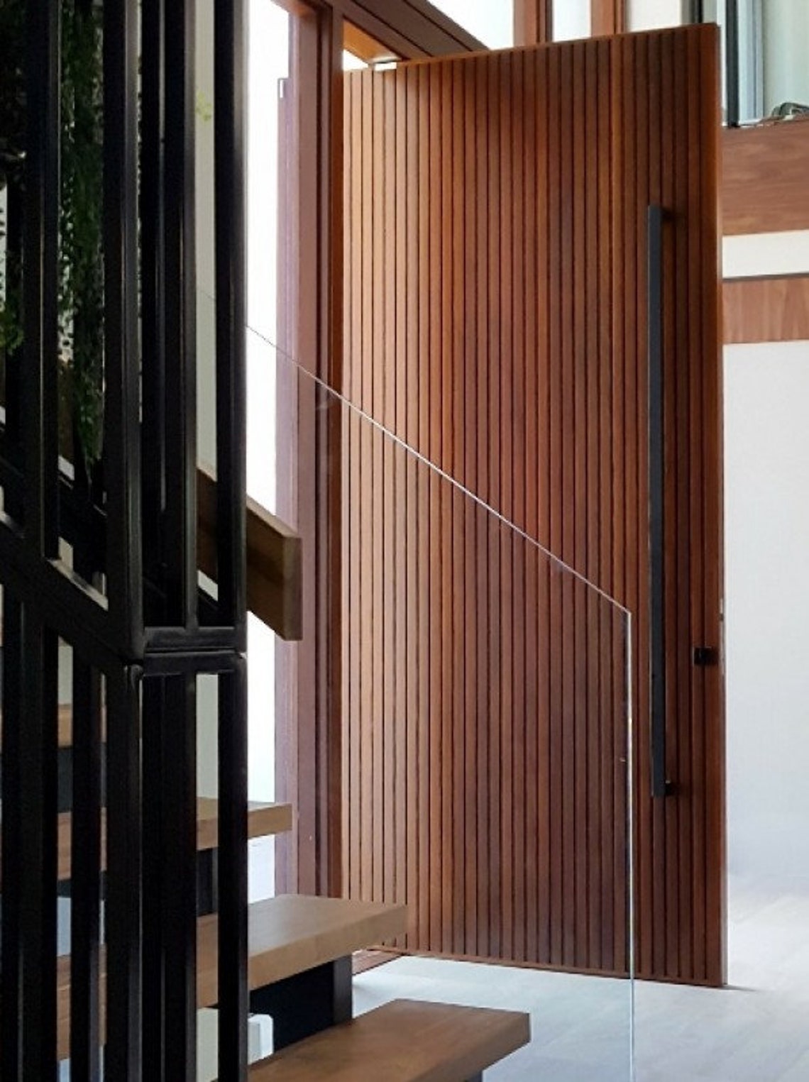 Entry Door Pull Handle Black Entrance Modern Square Long Stainless ...
