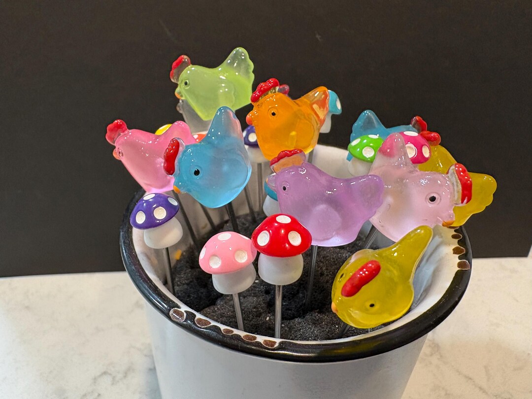 1 Glow Chicken & 1 Small Color of Your Choice. Resin Mushroom Pokers ...