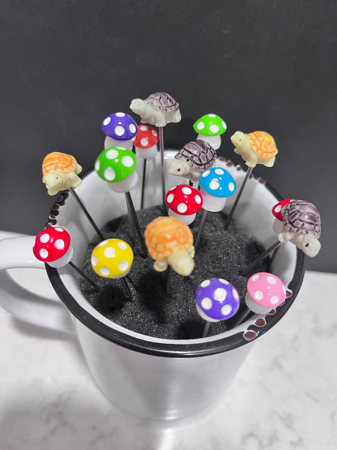 1 Turtle Poker and 1 Small Mushroom for Garden Ornament or Pipe Poker ...